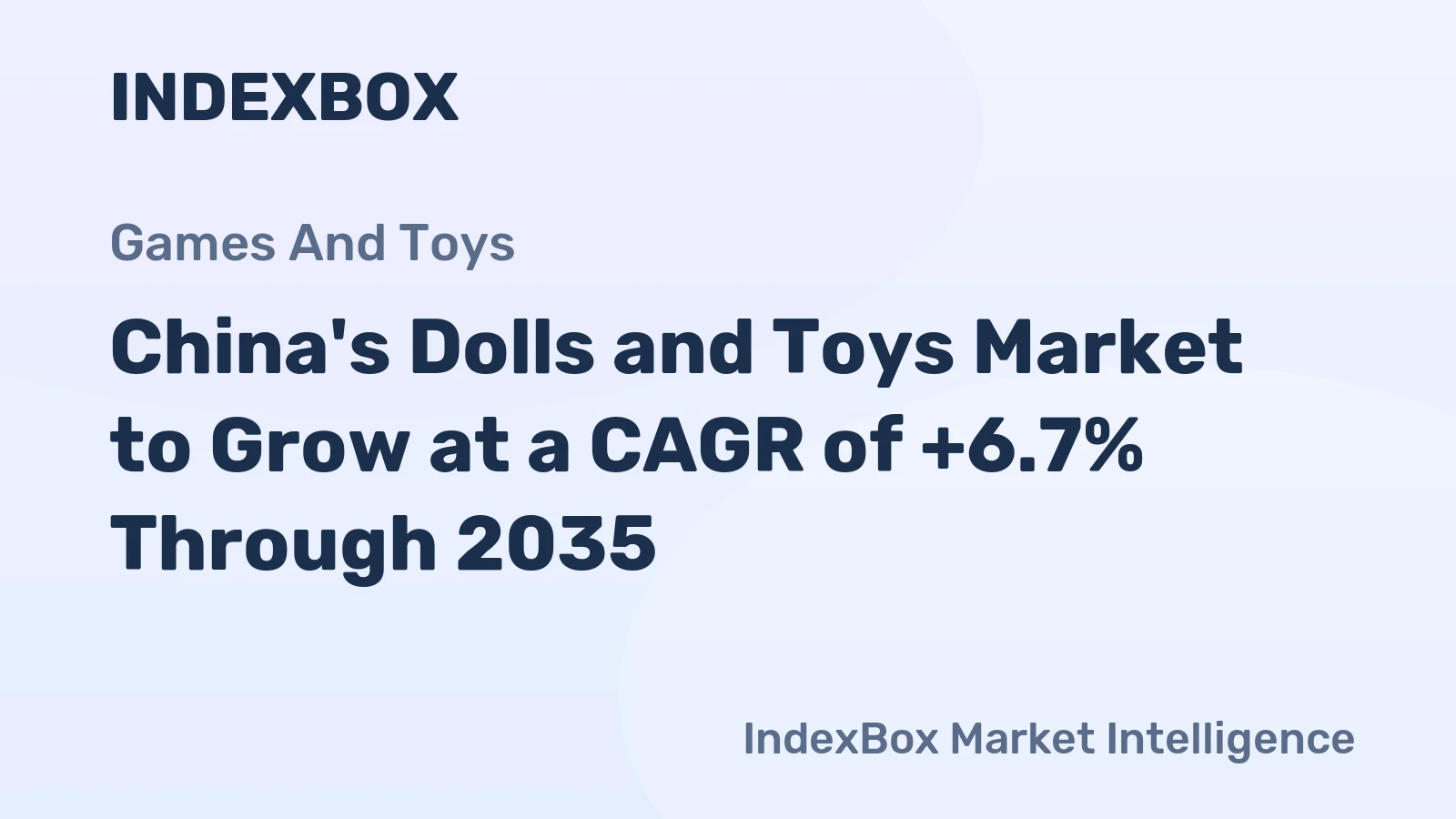 China's Dolls and Toys Market to Grow at a CAGR of +6.7% Through 2035