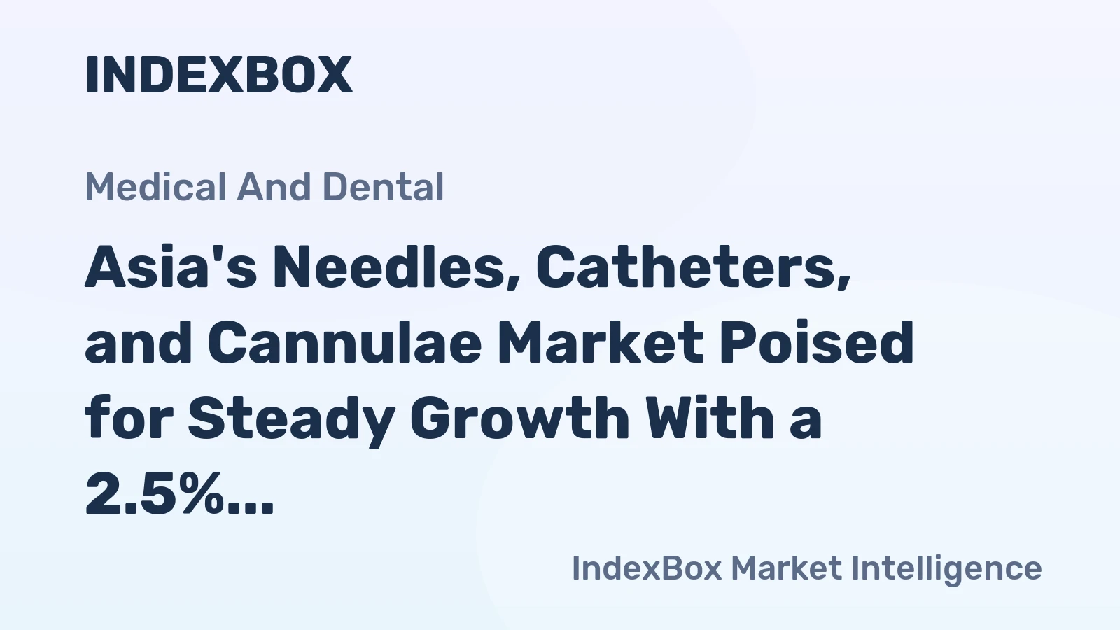 Asia's Needles, Catheters, and Cannulae Market Poised for Steady Growth With a 2.5% Volume CAGR Through 2035