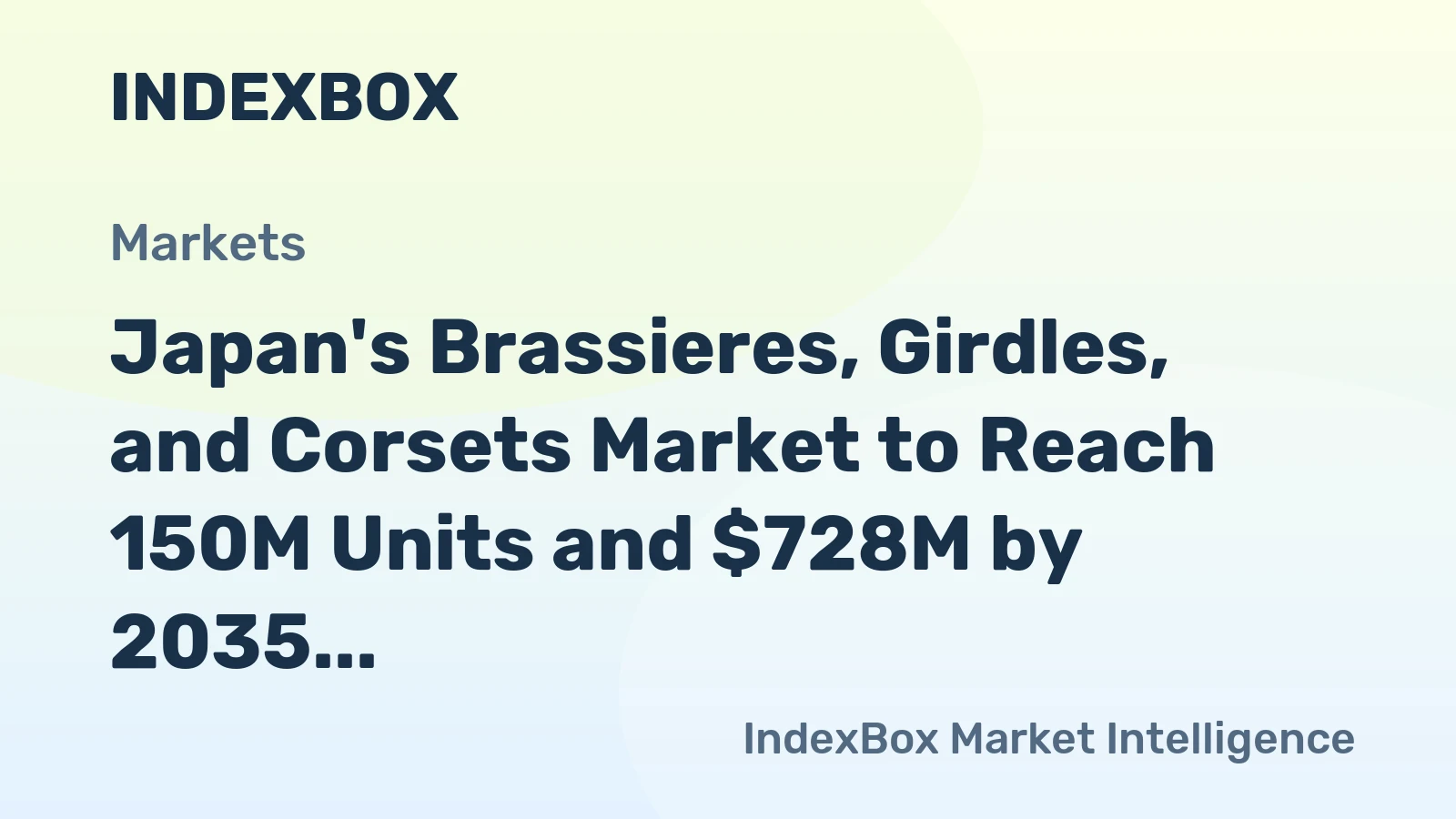 Japan's Brassieres, Girdles, and Corsets Market to Reach 150M Units and $728M by 2035