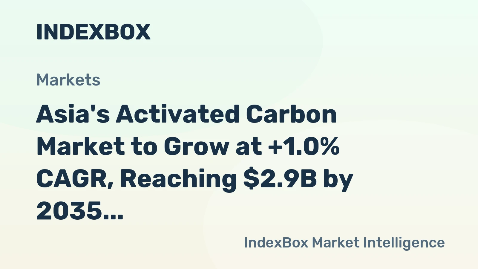 Asia's Activated Carbon Market to Grow at +1.0% CAGR, Reaching $2.9B by 2035