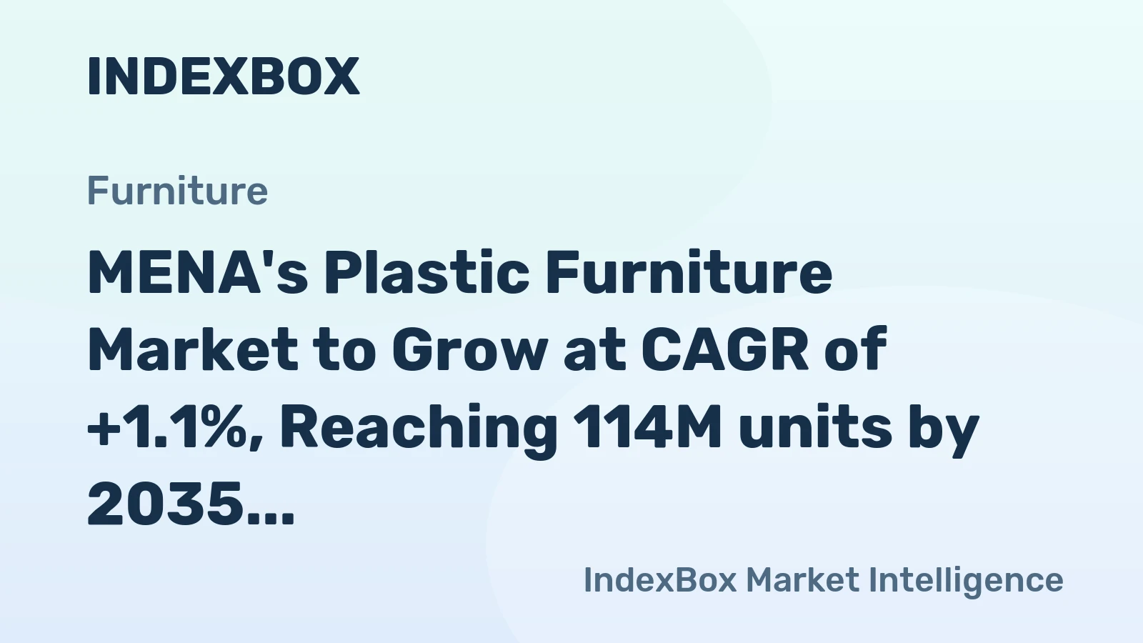 MENA's Plastic Furniture Market to Grow at CAGR of +1.1%, Reaching 114M units by 2035