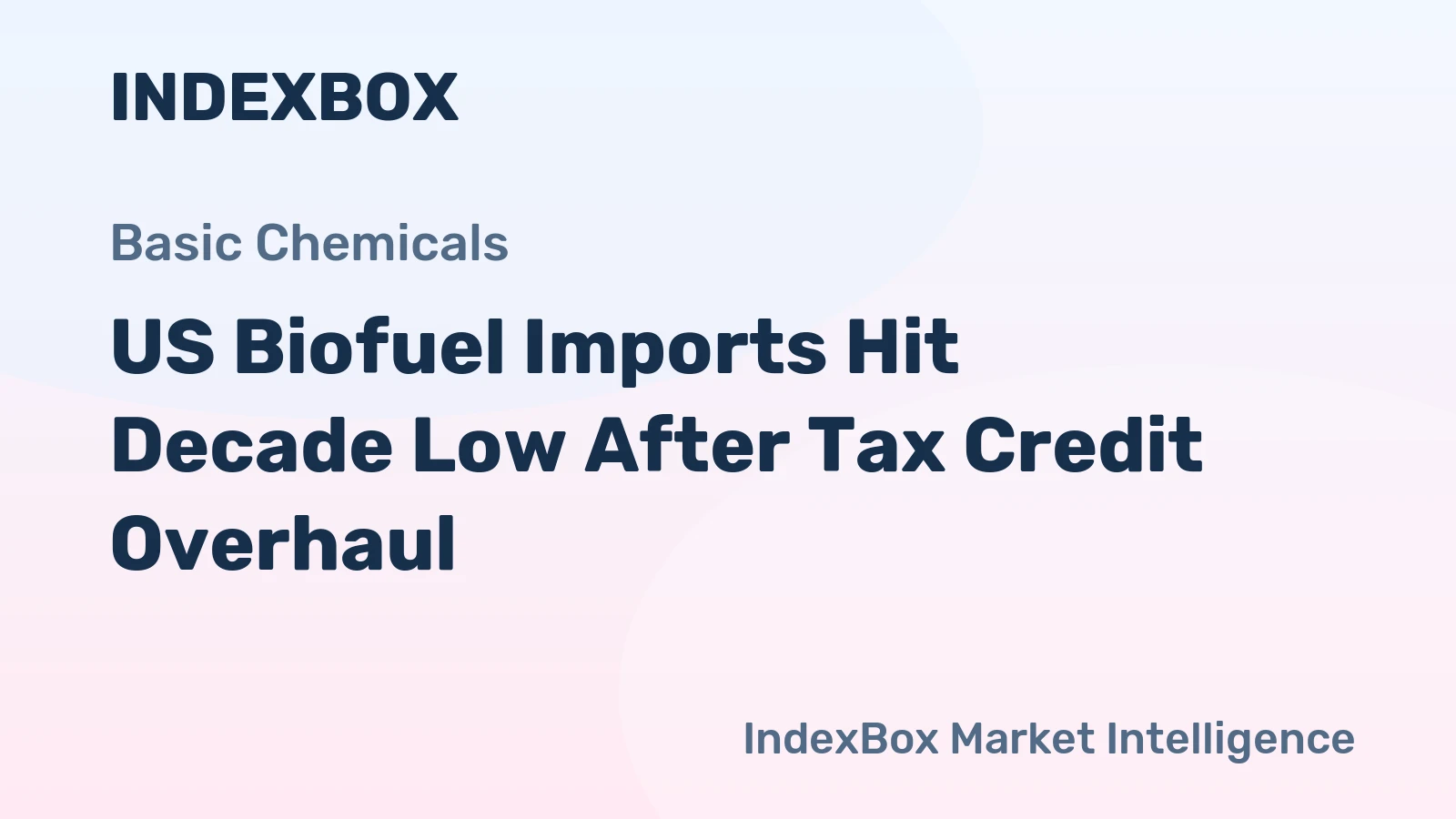US Biofuel Imports Hit Decade Low After Tax Credit Overhaul