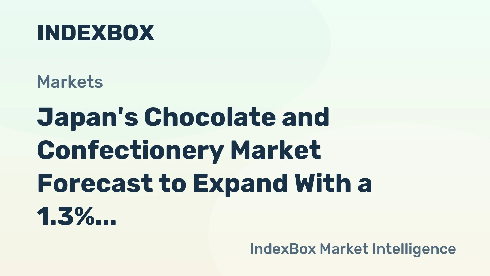 Japan's Chocolate and Confectionery Market Forecast to Expand With a 1.3% CAGR Through 2035