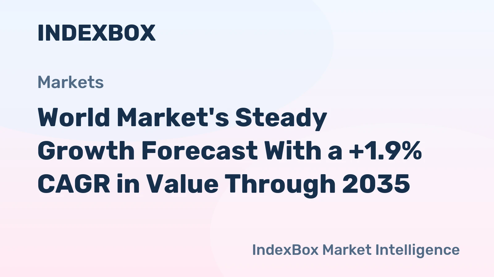 World Market's Steady Growth Forecast With a +1.9% CAGR in Value Through 2035