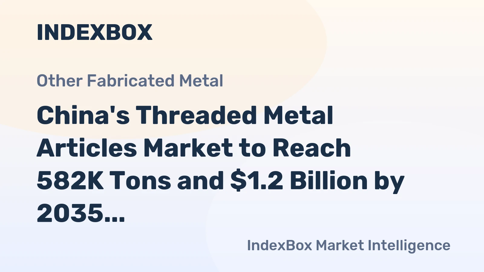 China's Threaded Metal Articles Market to Reach 582K Tons and $1.2 Billion by 2035