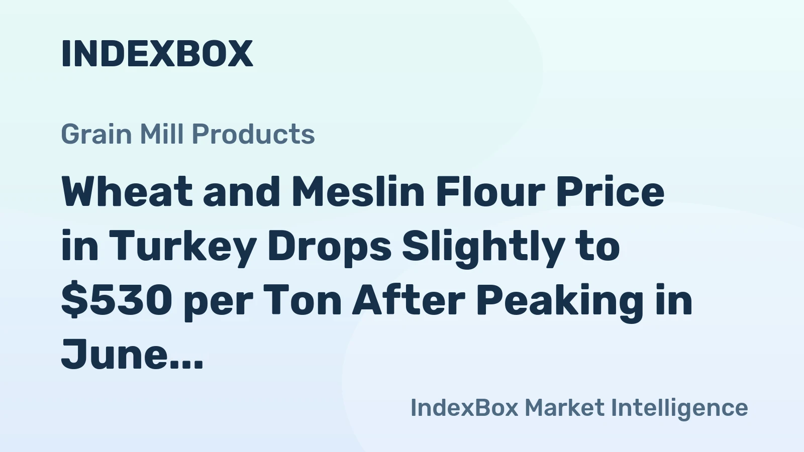 Wheat and Meslin Flour Price in Turkey Drops Slightly to $530 per Ton After Peaking in June