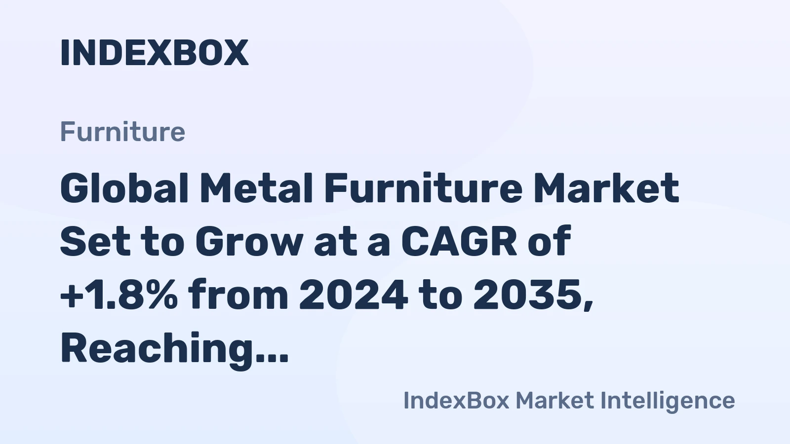 Global Metal Furniture Market Set to Grow at a CAGR of +1.8% from 2024 to 2035, Reaching $112.5B