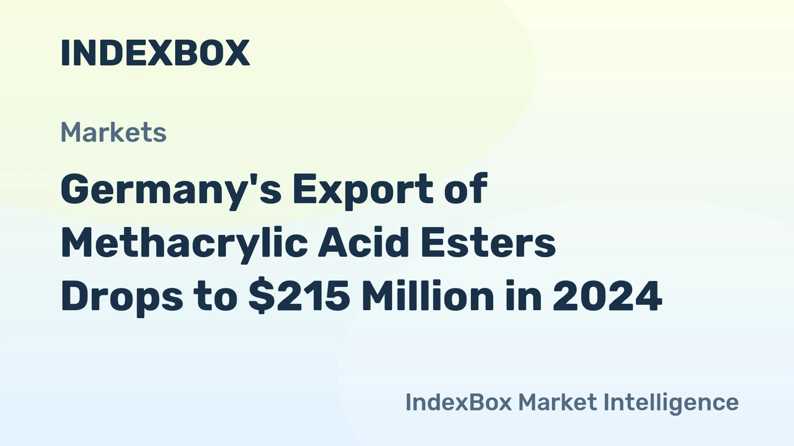 Germany's Export of Methacrylic Acid Esters Drops to $215 Million in 2024
