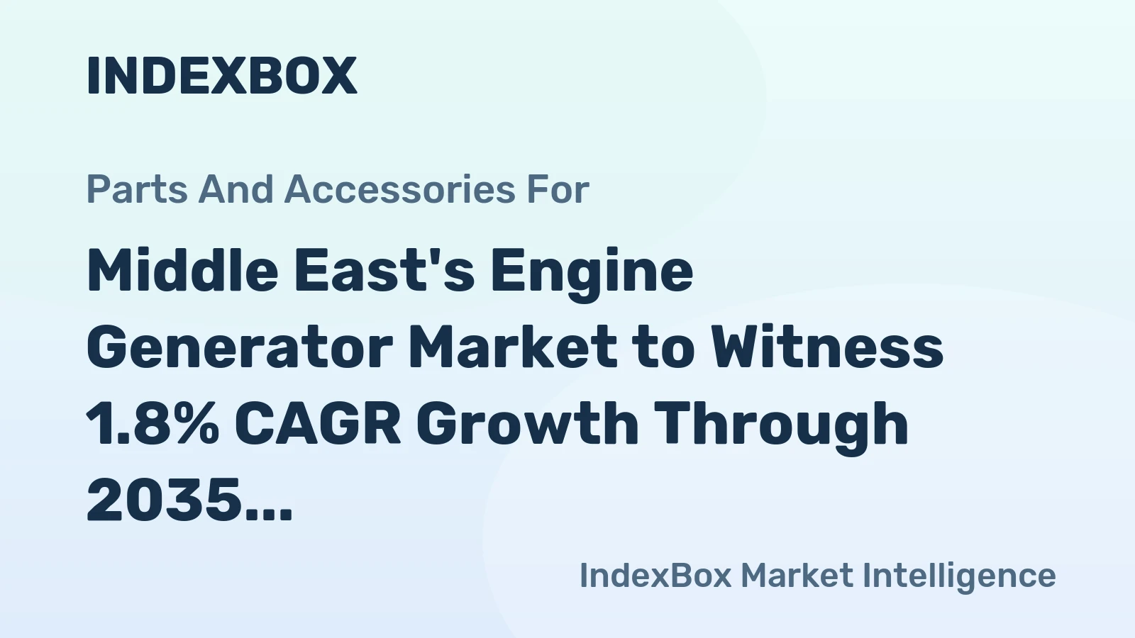 Middle East's Engine Generator Market to Witness 1.8% CAGR Growth Through 2035