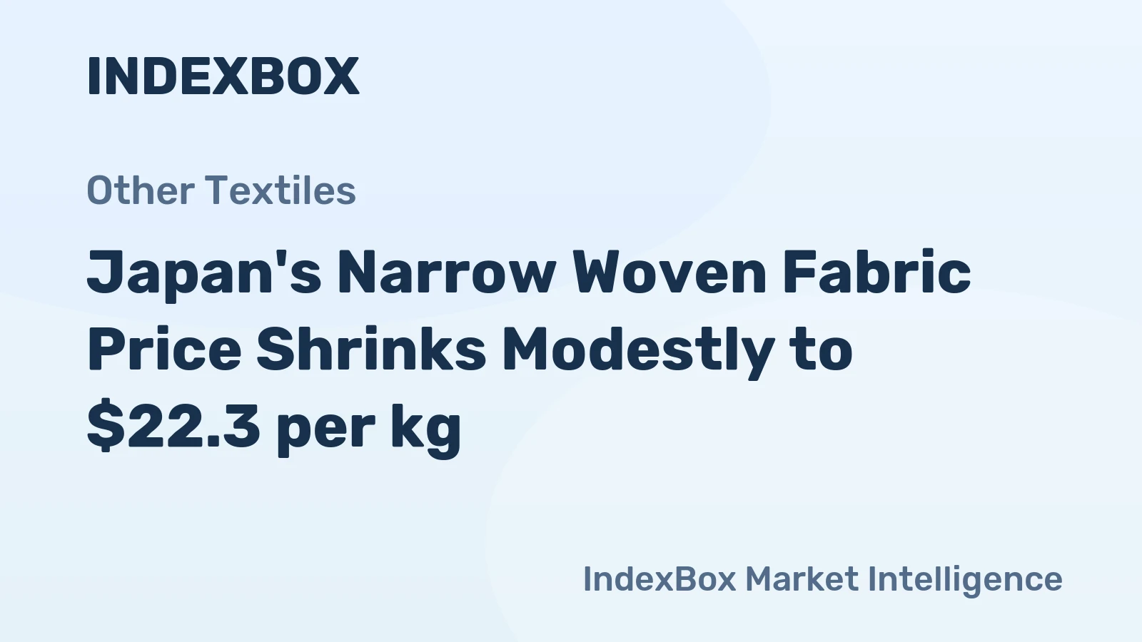 Japan's Narrow Woven Fabric Price Shrinks Modestly to $22.3 per kg