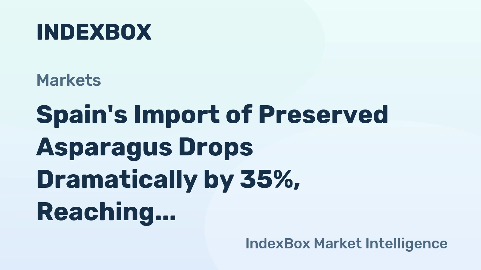 Spain's Import of Preserved Asparagus Drops Dramatically by 35%, Reaching $67M in 2024