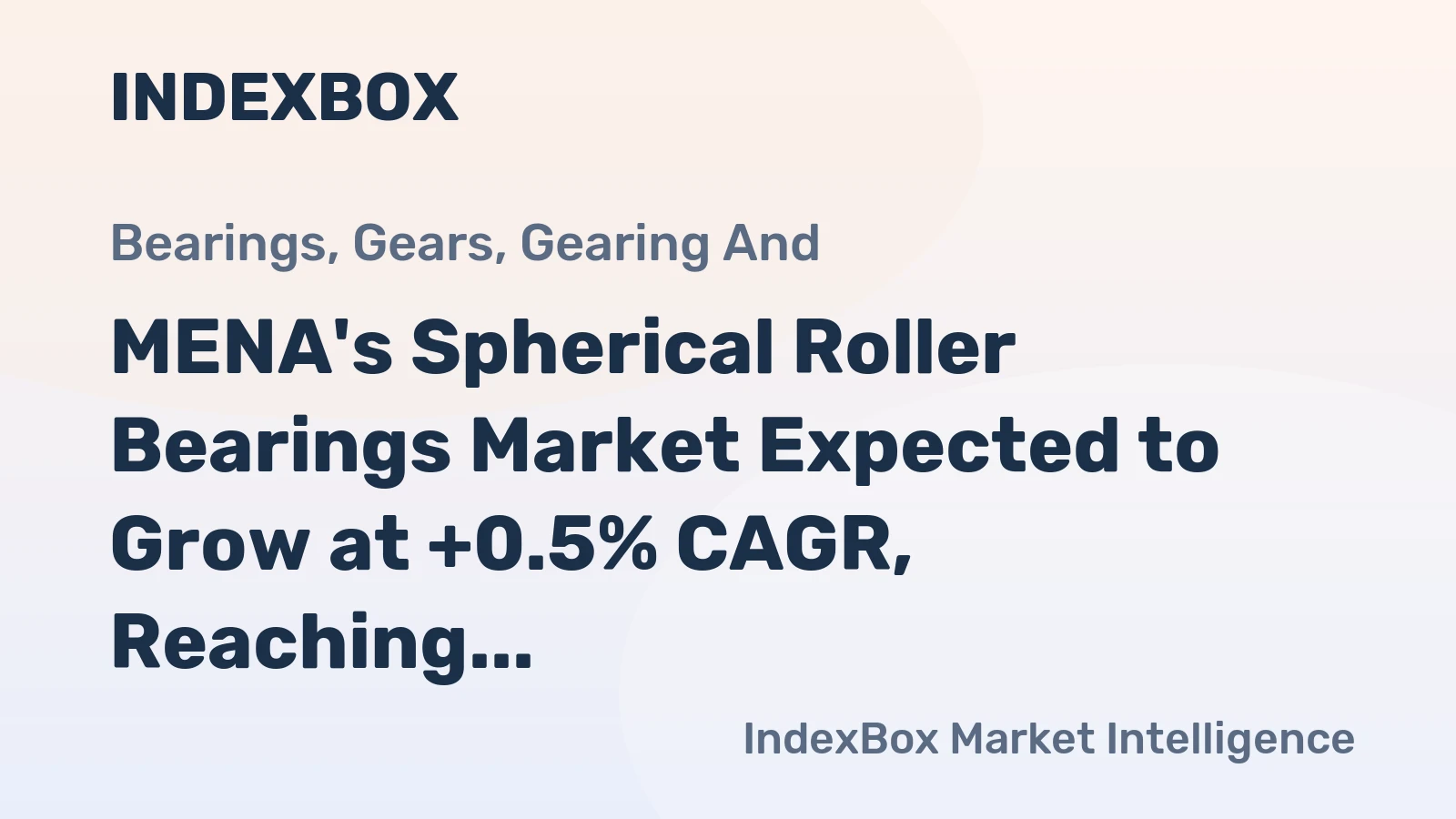 MENA's Spherical Roller Bearings Market Expected to Grow at +0.5% CAGR, Reaching 9.7K tons by 2035 with a Value of $150M