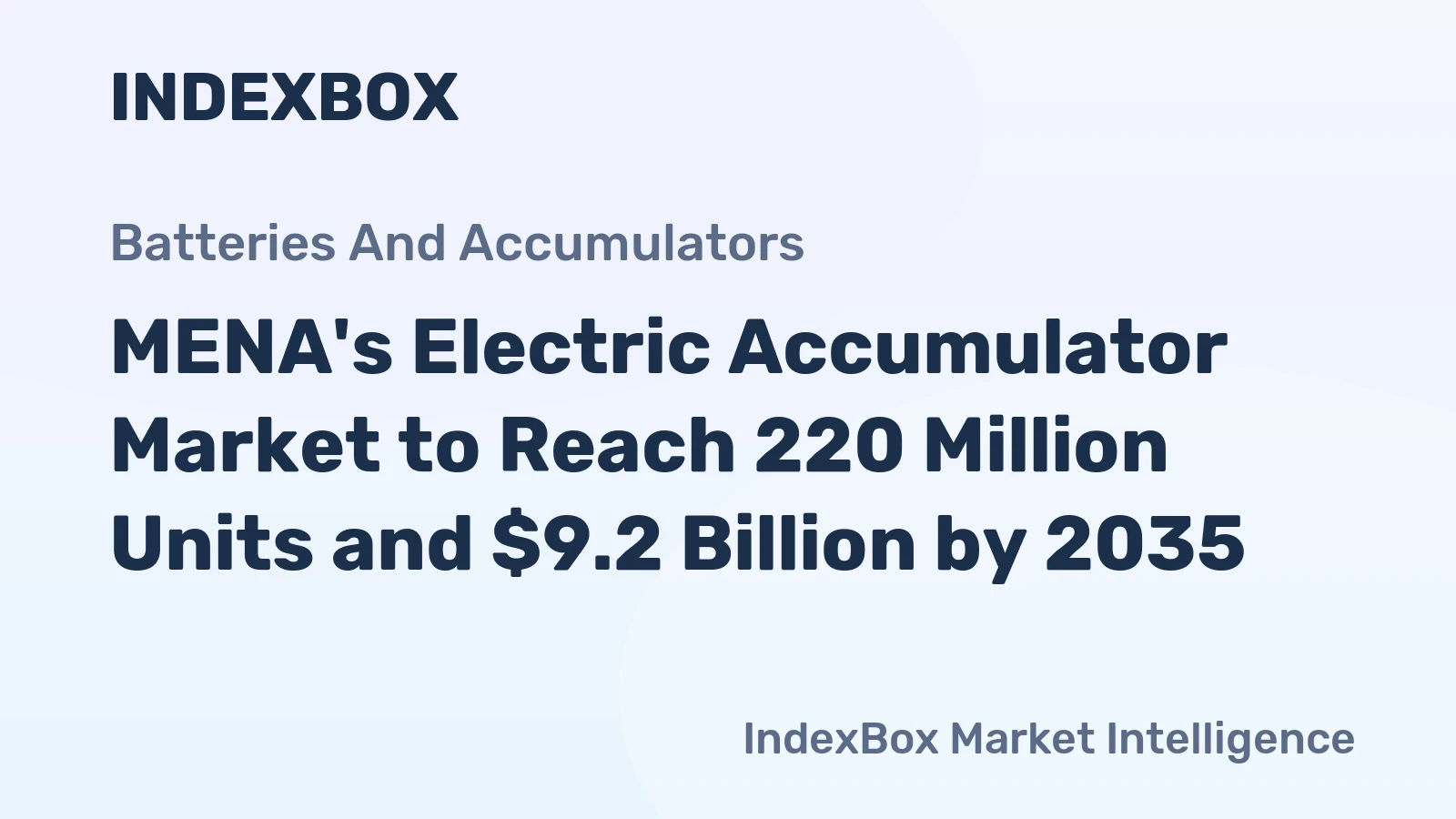 MENA's Electric Accumulator Market to Reach 220 Million Units and $9.2 Billion by 2035