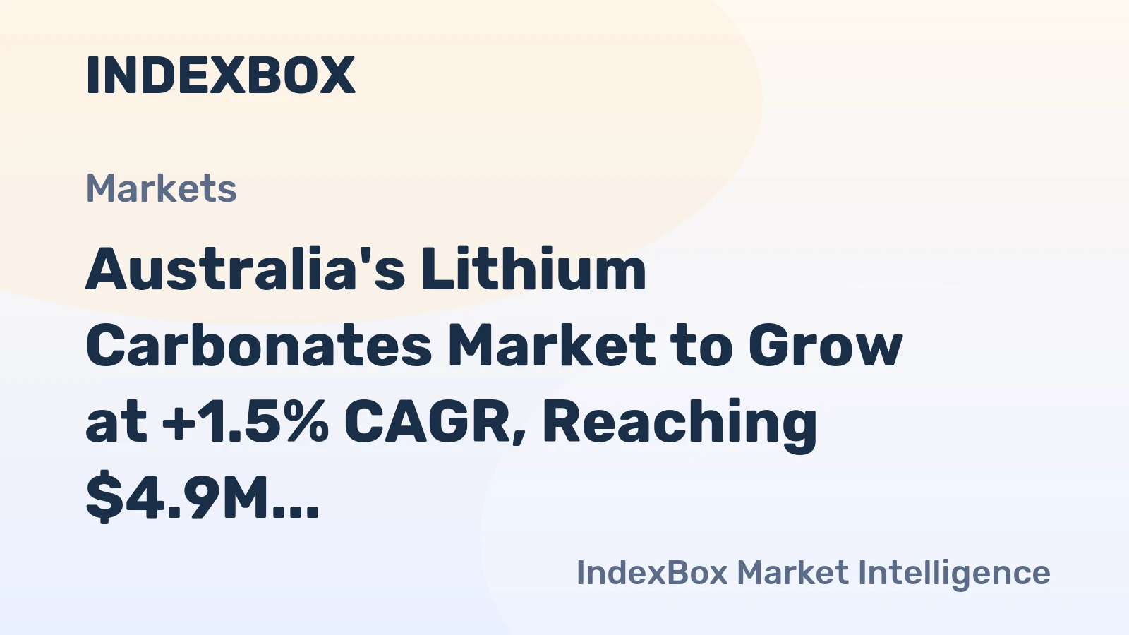Australia's Lithium Carbonates Market to Grow at +1.5% CAGR, Reaching $4.9M by 2035