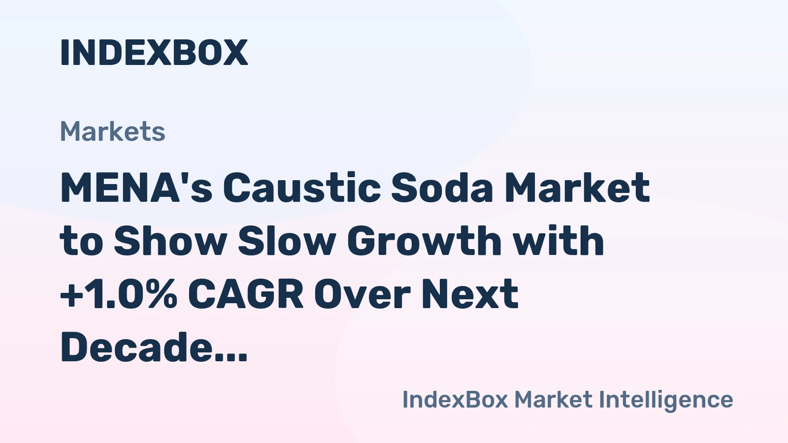 MENA's Caustic Soda Market to Show Slow Growth with +1.0% CAGR Over Next Decade