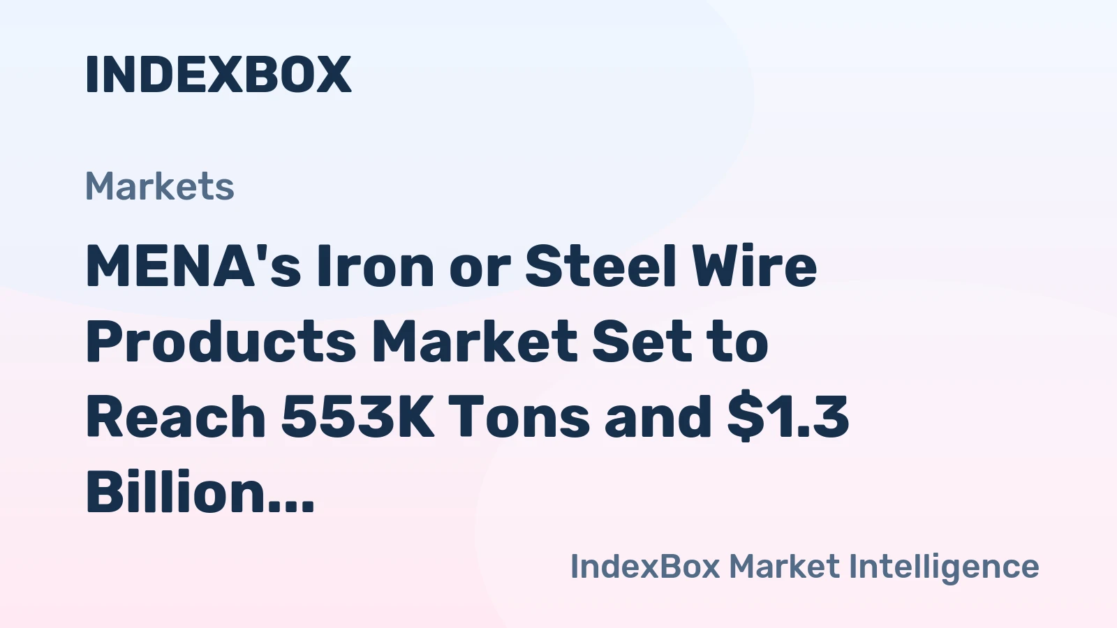 MENA's Iron or Steel Wire Products Market Set to Reach 553K Tons and $1.3 Billion by 2035