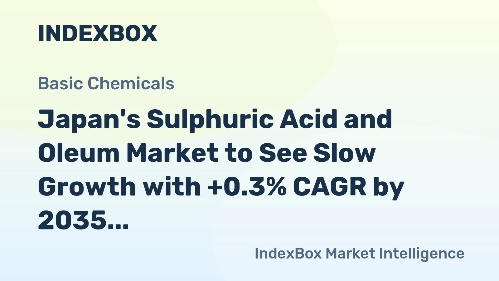 Japan's Sulphuric Acid and Oleum Market to See Slow Growth with +0.3% CAGR by 2035, Reaching $472M