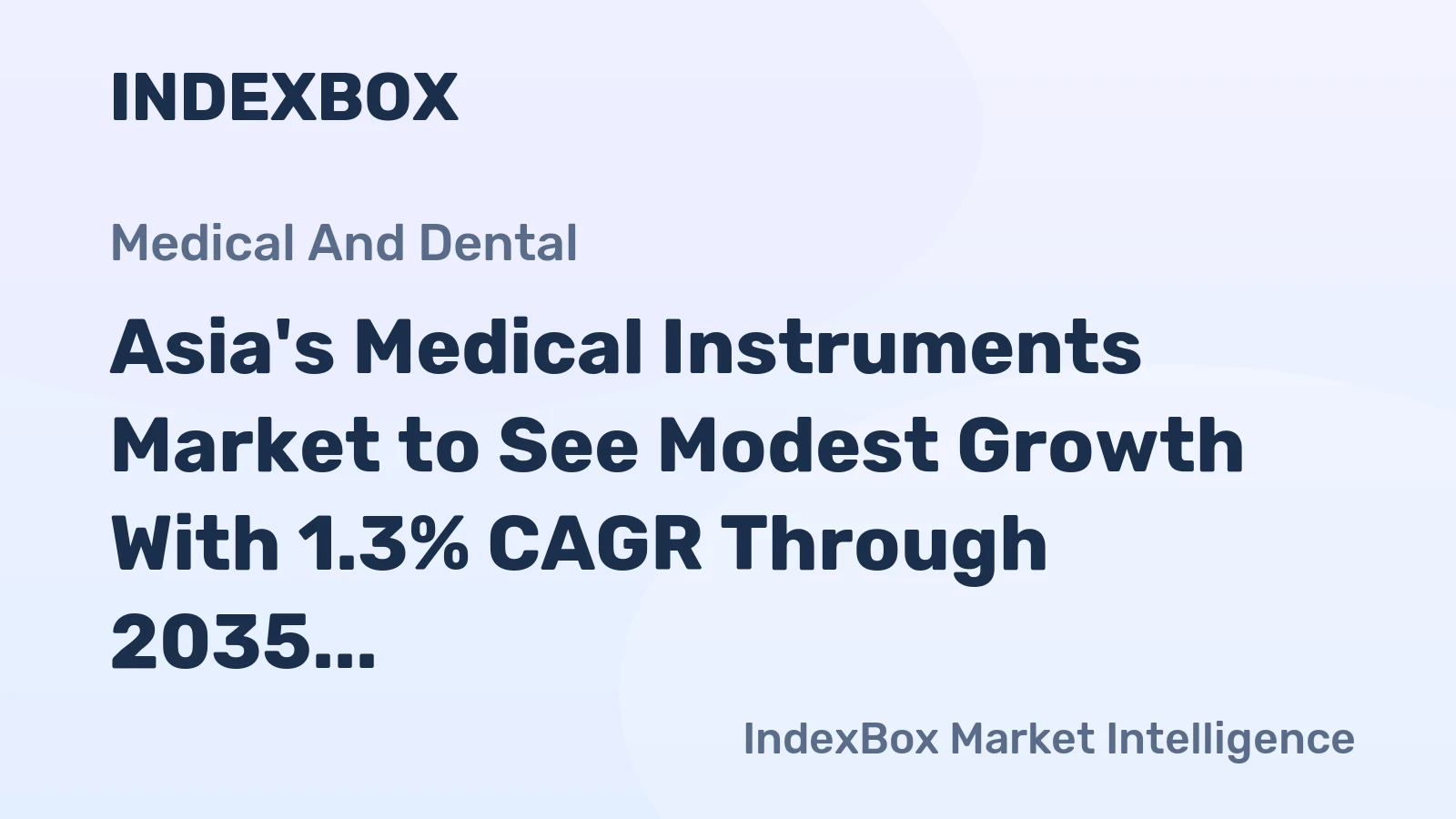 Asia's Medical Instruments Market to See Modest Growth With 1.3% CAGR Through 2035