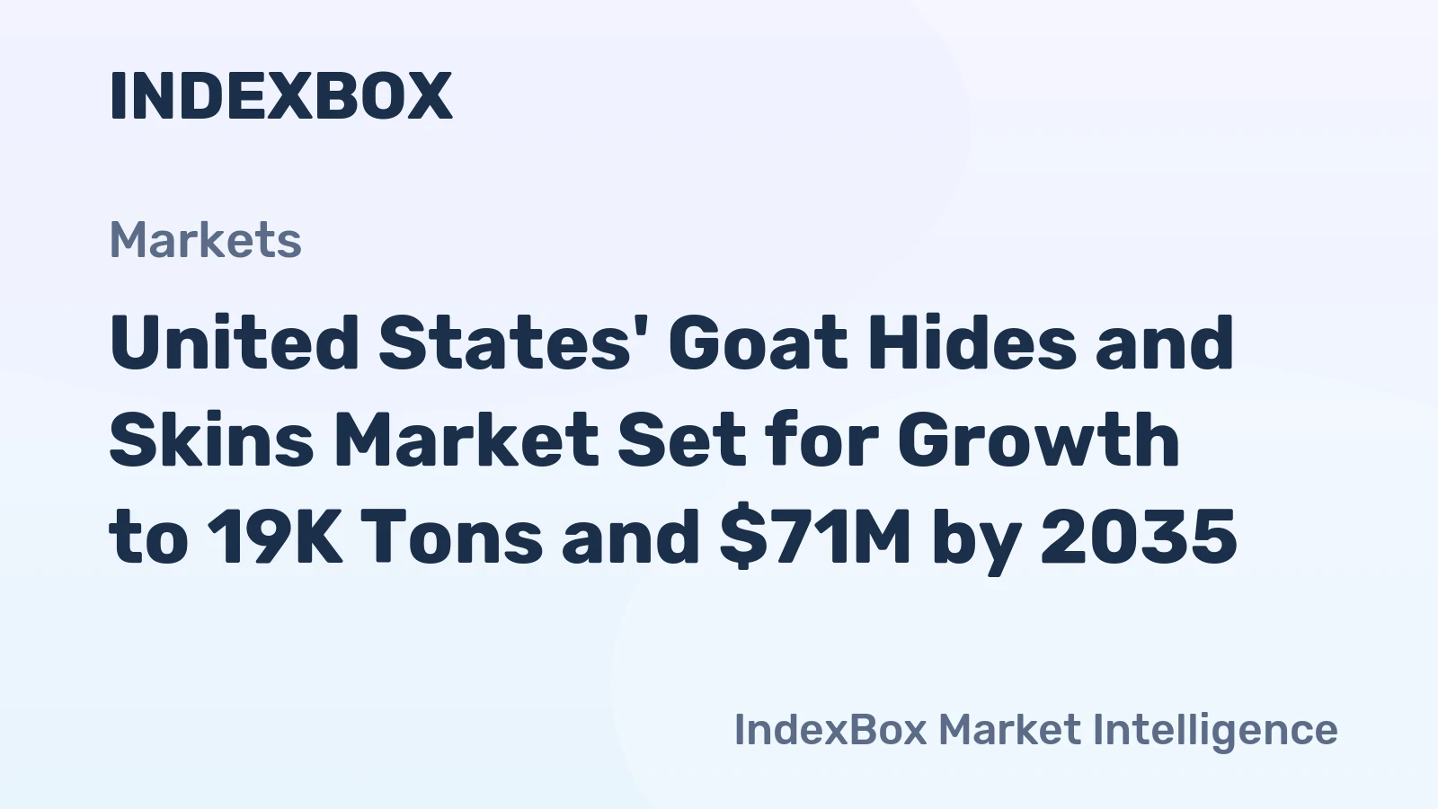 United States' Goat Hides and Skins Market Set for Growth to 19K Tons and $71M by 2035