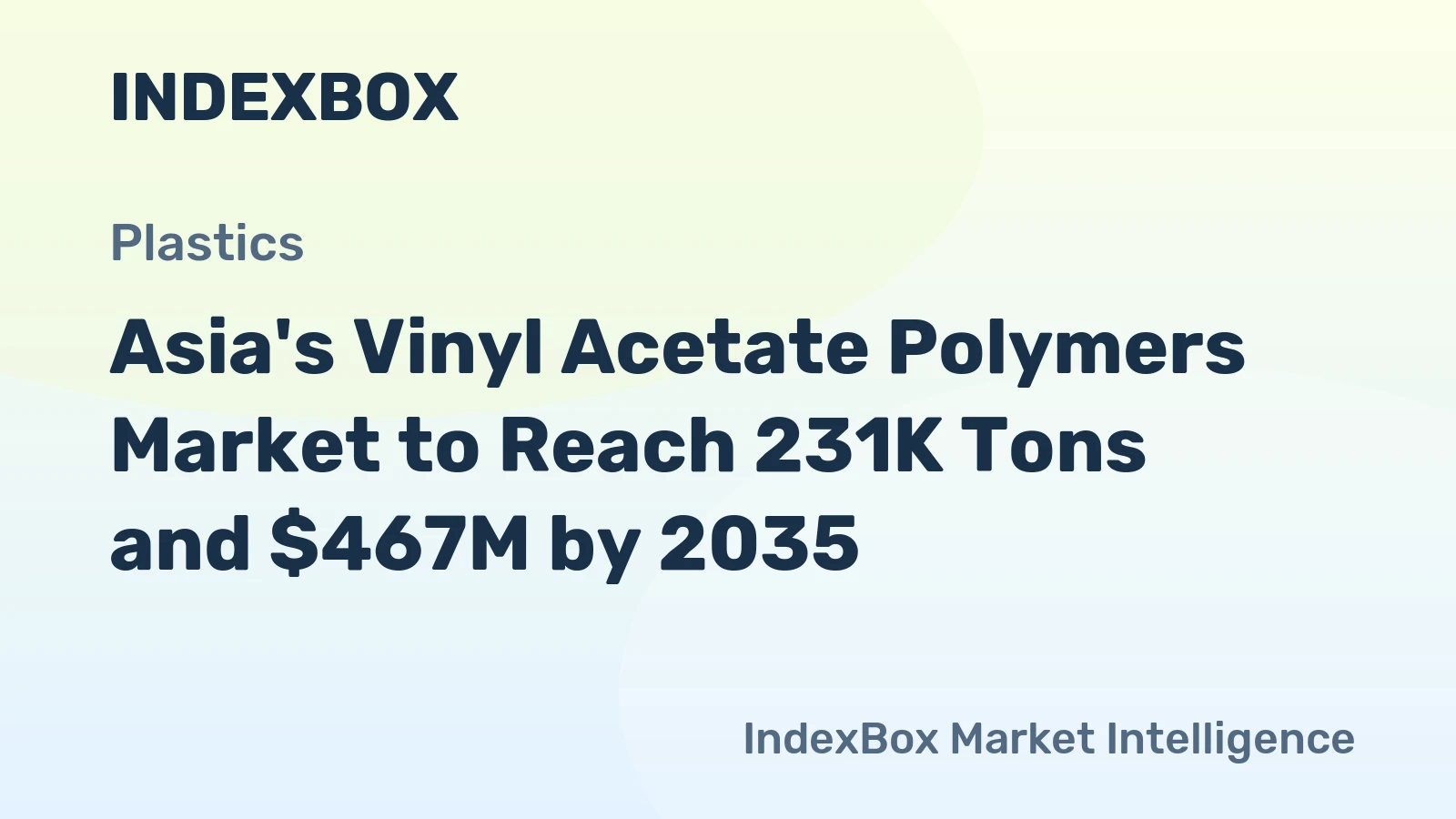 Asia's Vinyl Acetate Polymers Market to Reach 231K Tons and $467M by 2035