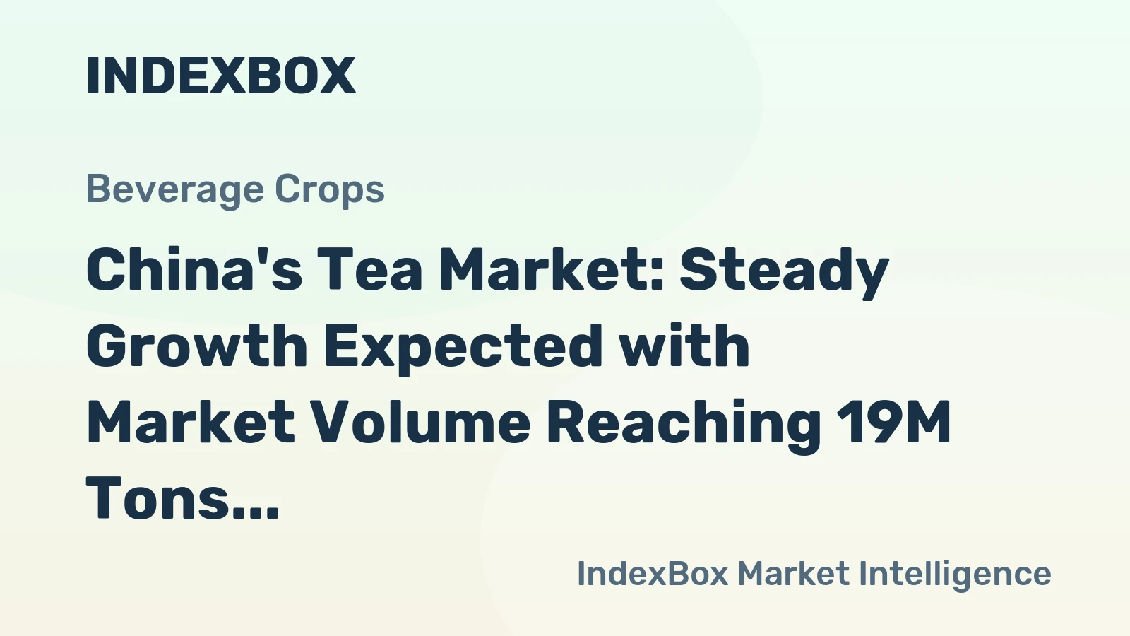 China's Tea Market: Steady Growth Expected with Market Volume Reaching 19M Tons and Market Value Reaching $78.7B by 2035