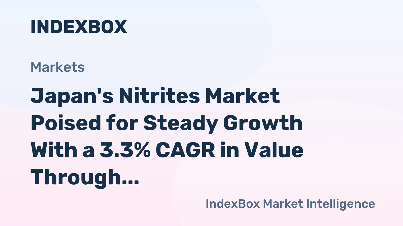 Japan's Nitrites Market Poised for Steady Growth With a 3.3% CAGR in Value Through 2035