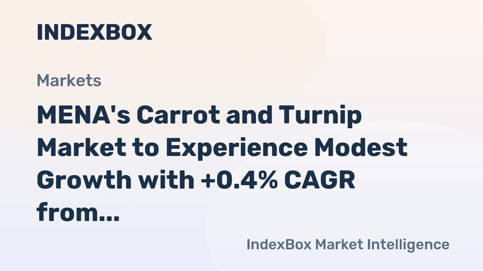 MENA's Carrot and Turnip Market to Experience Modest Growth with +0.4% CAGR from 2024 to 2035