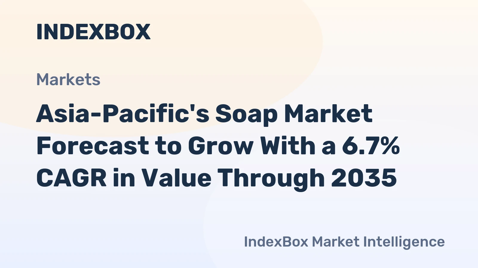 Asia-Pacific's Soap Market Forecast to Grow With a 6.7% CAGR in Value Through 2035
