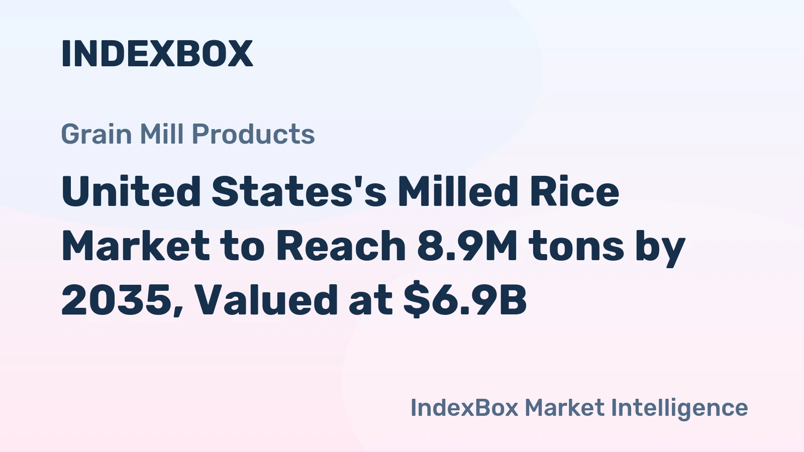 United States's Milled Rice Market to Reach 8.9M tons by 2035, Valued at $6.9B
