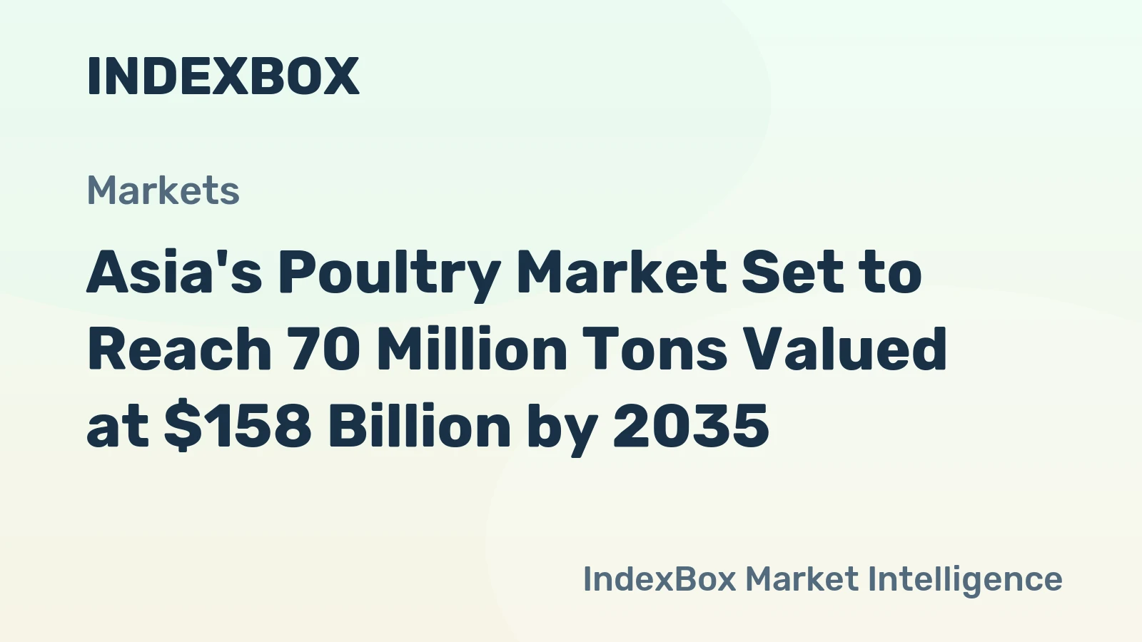 Asia's Poultry Market Set to Reach 70 Million Tons Valued at $158 Billion by 2035