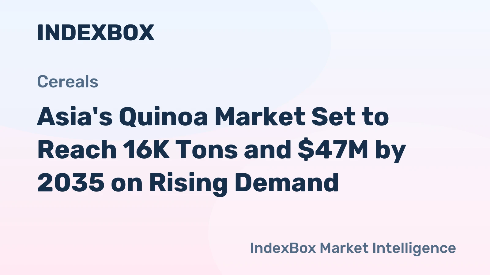Asia's Quinoa Market Set to Reach 16K Tons and $47M by 2035 on Rising Demand