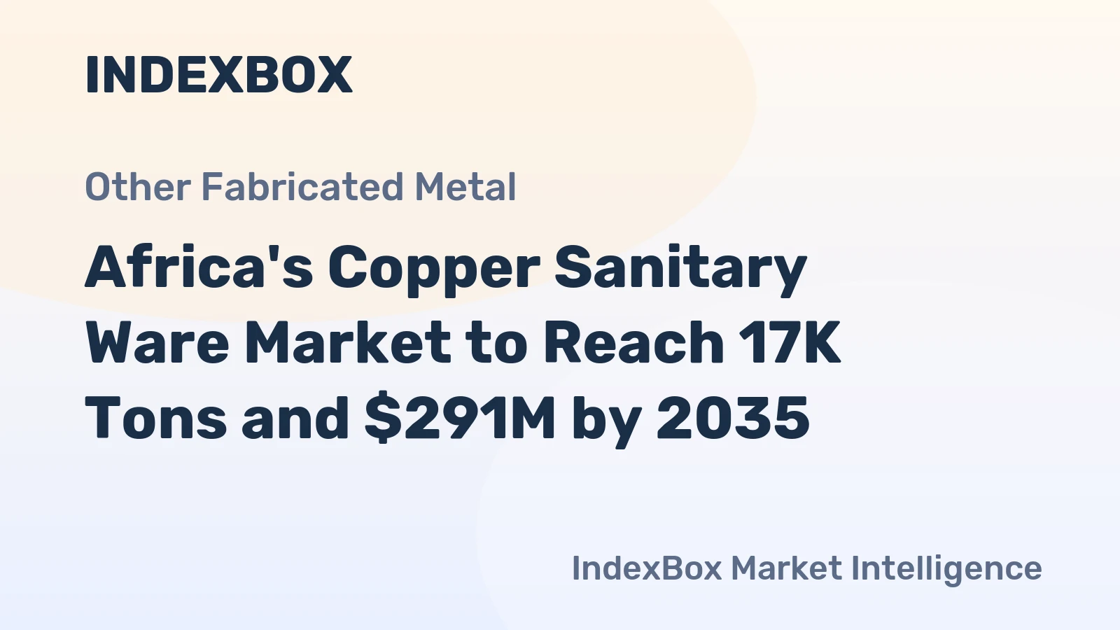 Africa's Copper Sanitary Ware Market to Reach 17K Tons and $291M by 2035