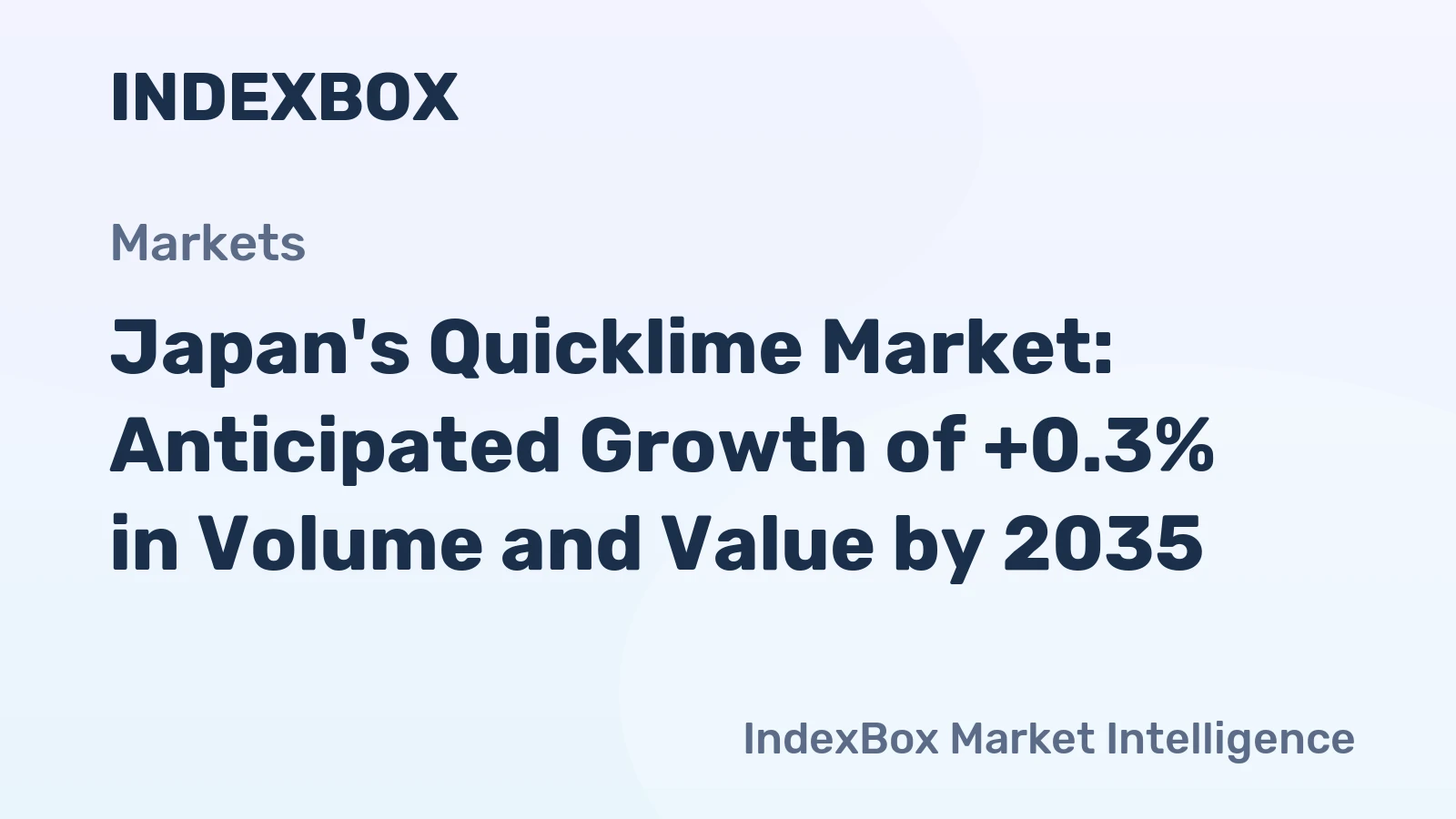 Japan's Quicklime Market: Anticipated Growth of +0.3% in Volume and Value by 2035