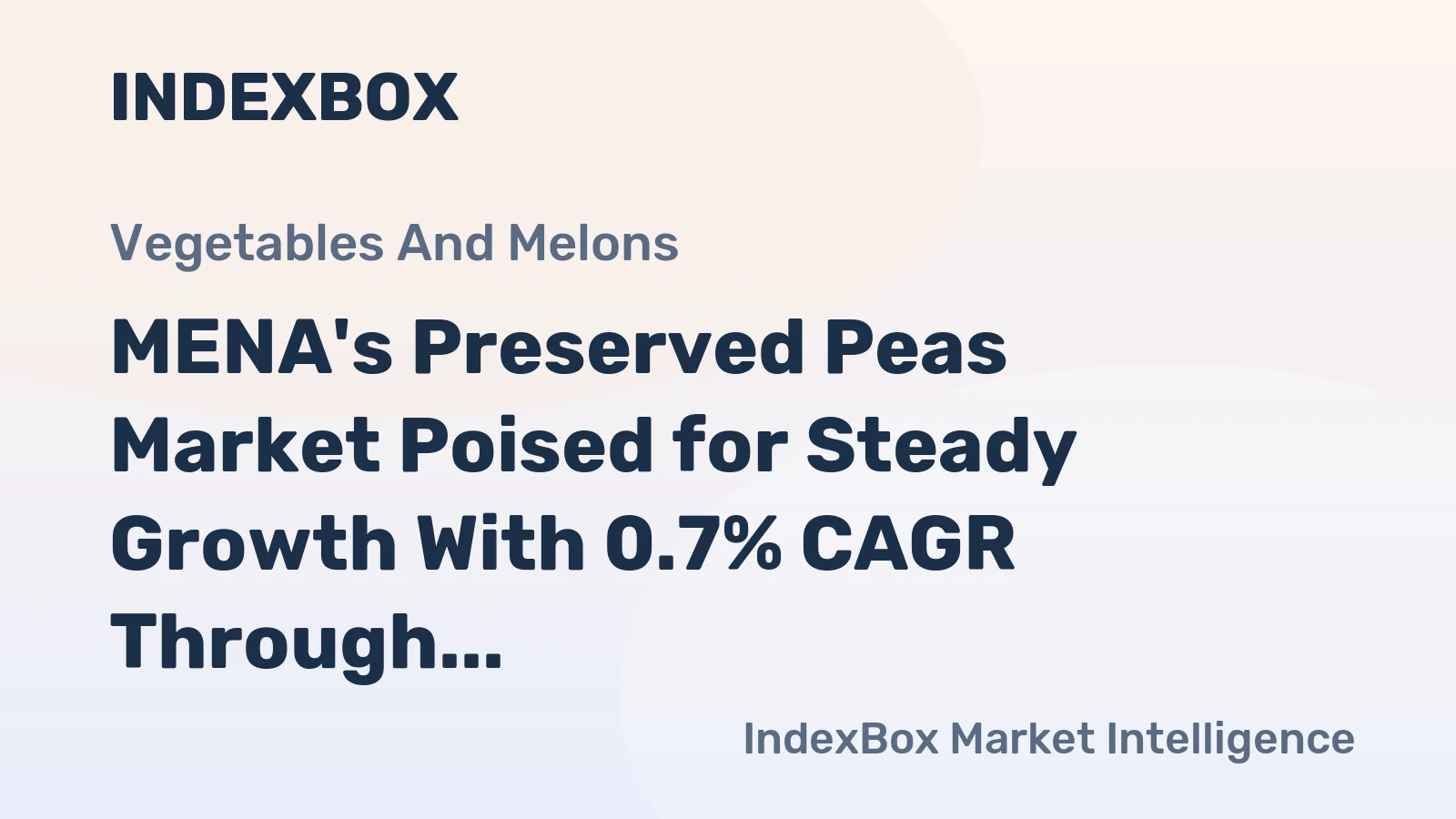 MENA's Preserved Peas Market Poised for Steady Growth With 0.7% CAGR Through 2035
