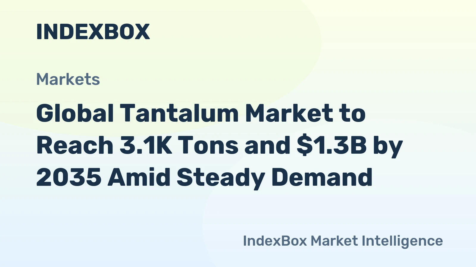 Global Tantalum Market to Reach 3.1K Tons and $1.3B by 2035 Amid Steady Demand