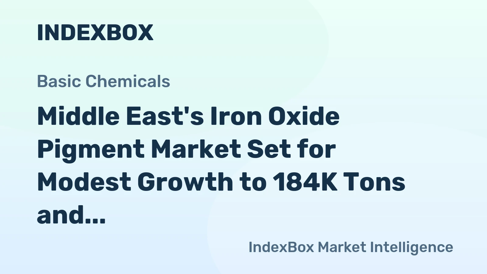 Middle East's Iron Oxide Pigment Market Set for Modest Growth to 184K Tons and $139M