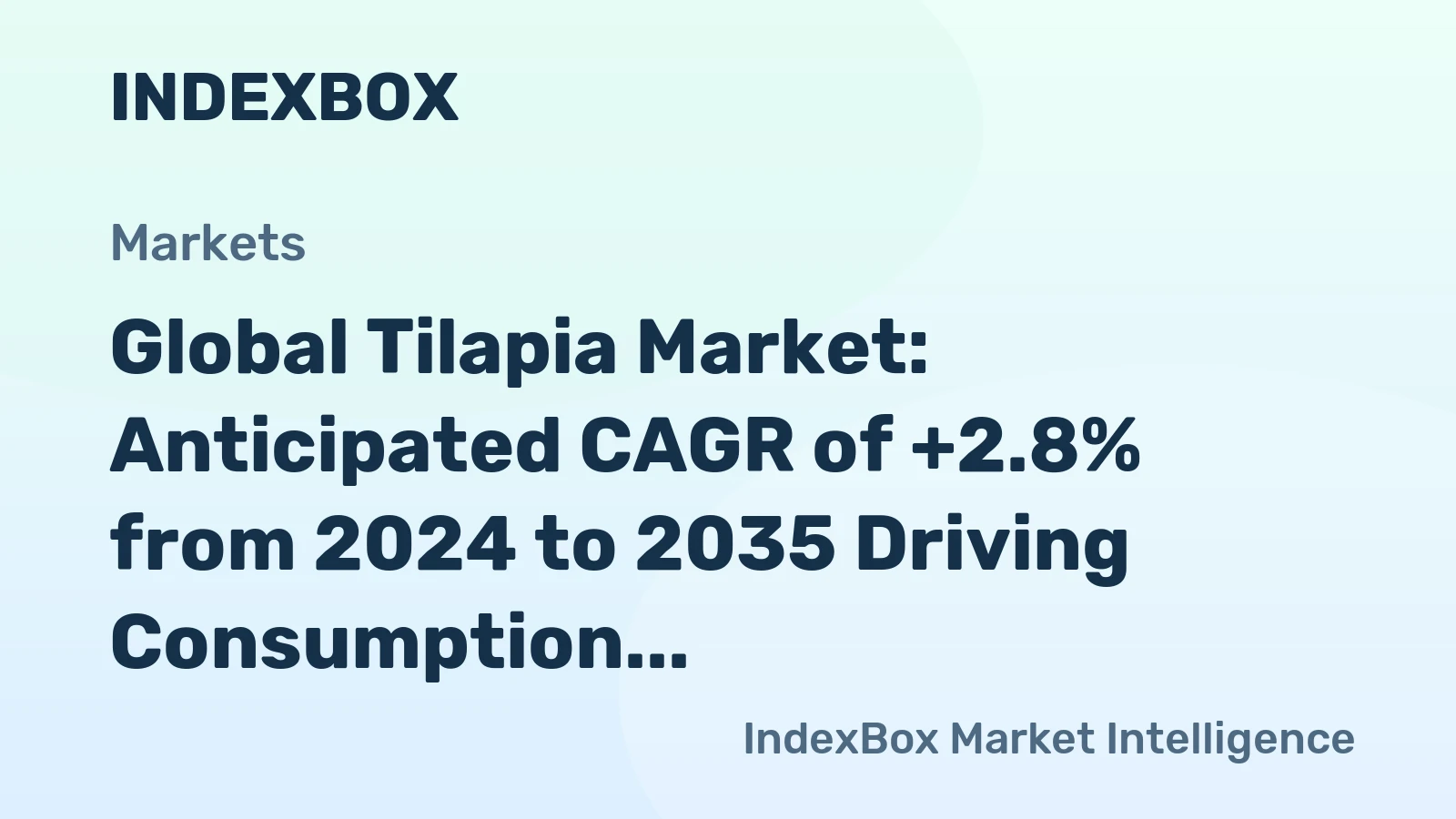 Global Tilapia Market: Anticipated CAGR of +2.8% from 2024 to 2035 Driving Consumption Trend