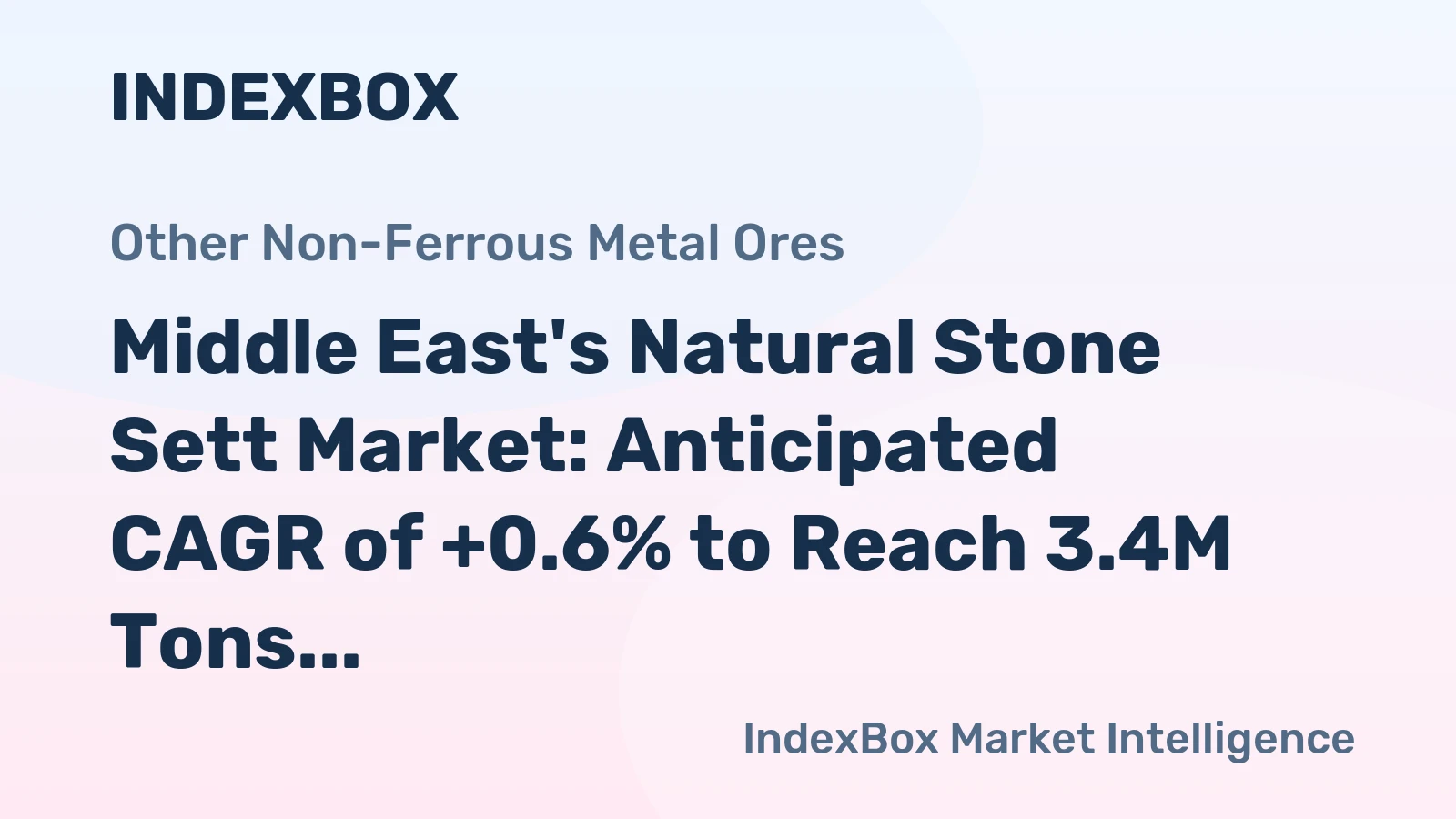 Middle East's Natural Stone Sett Market: Anticipated CAGR of +0.6% to Reach 3.4M Tons by 2035, Valued at $905M