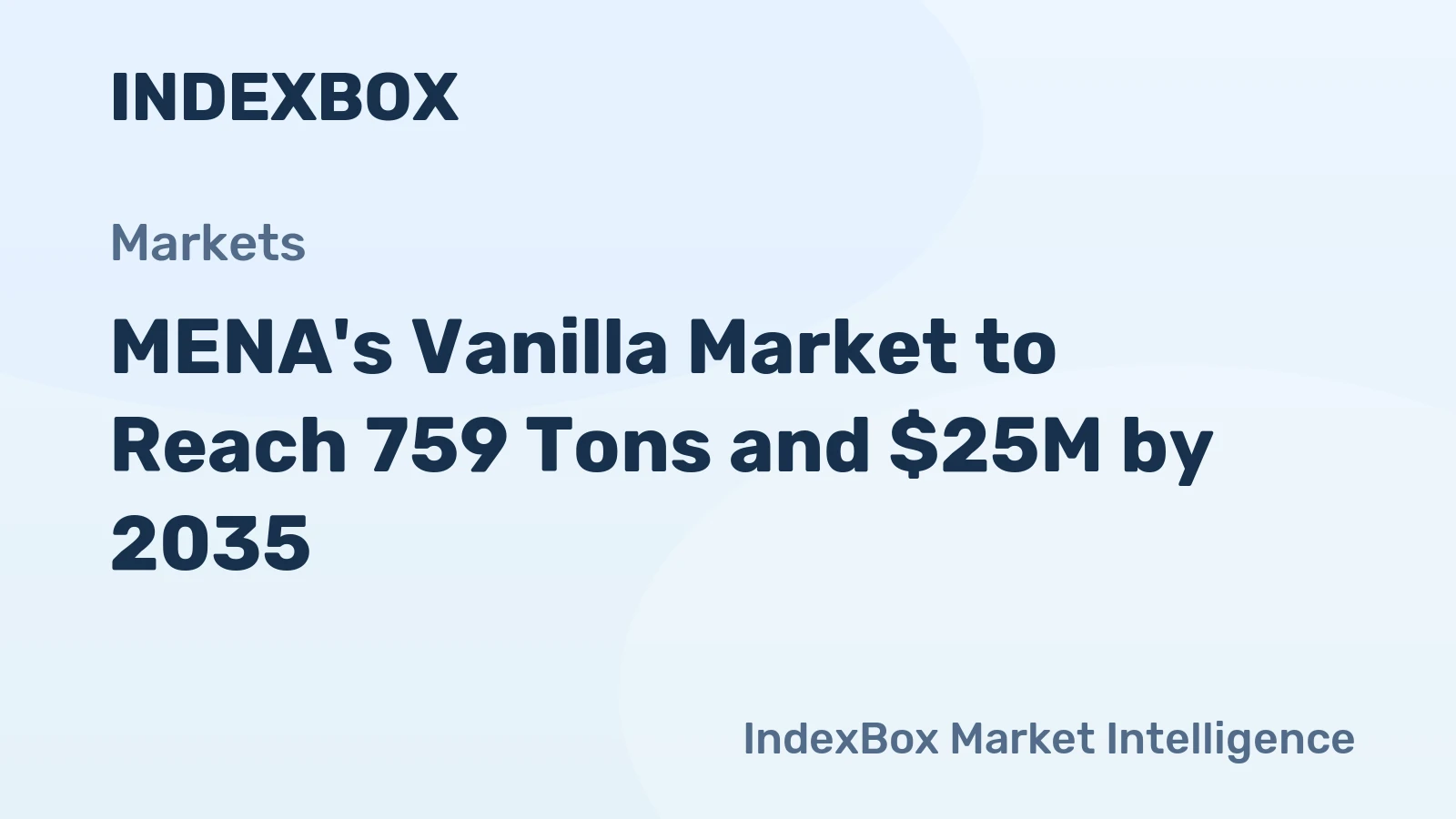 MENA's Vanilla Market to Reach 759 Tons and $25M by 2035