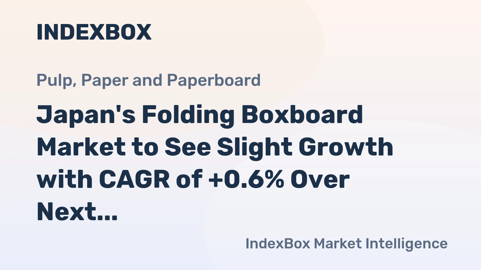 Japan's Folding Boxboard Market to See Slight Growth with CAGR of +0.6% Over Next Decade
