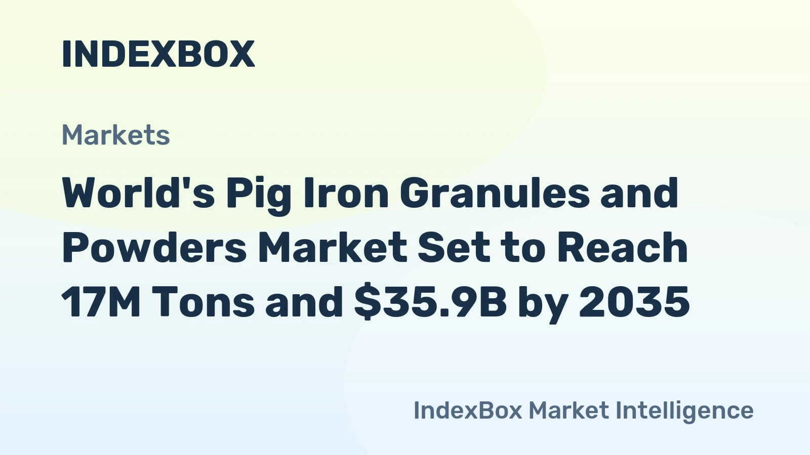 World's Pig Iron Granules and Powders Market Set to Reach 17M Tons and $35.9B by 2035