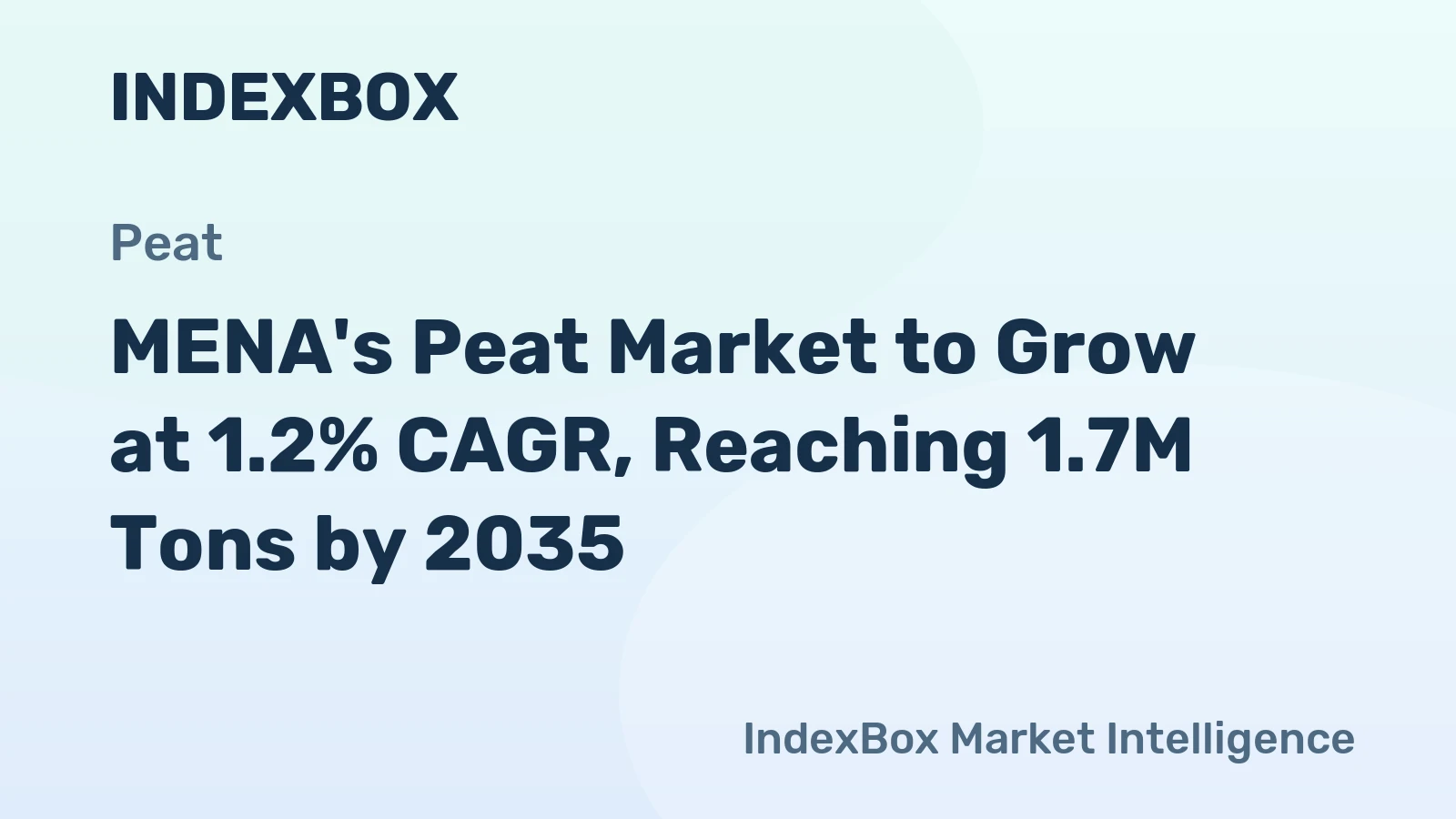MENA's Peat Market to Grow at 1.2% CAGR, Reaching 1.7M Tons by 2035