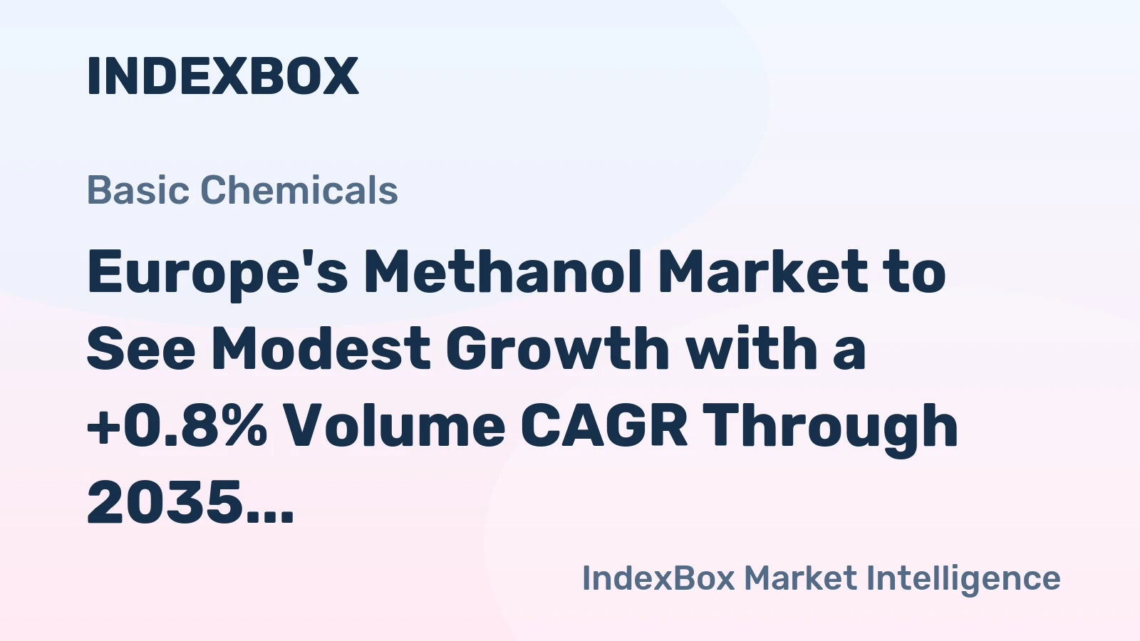 Europe's Methanol Market to See Modest Growth with a +0.8% Volume CAGR Through 2035