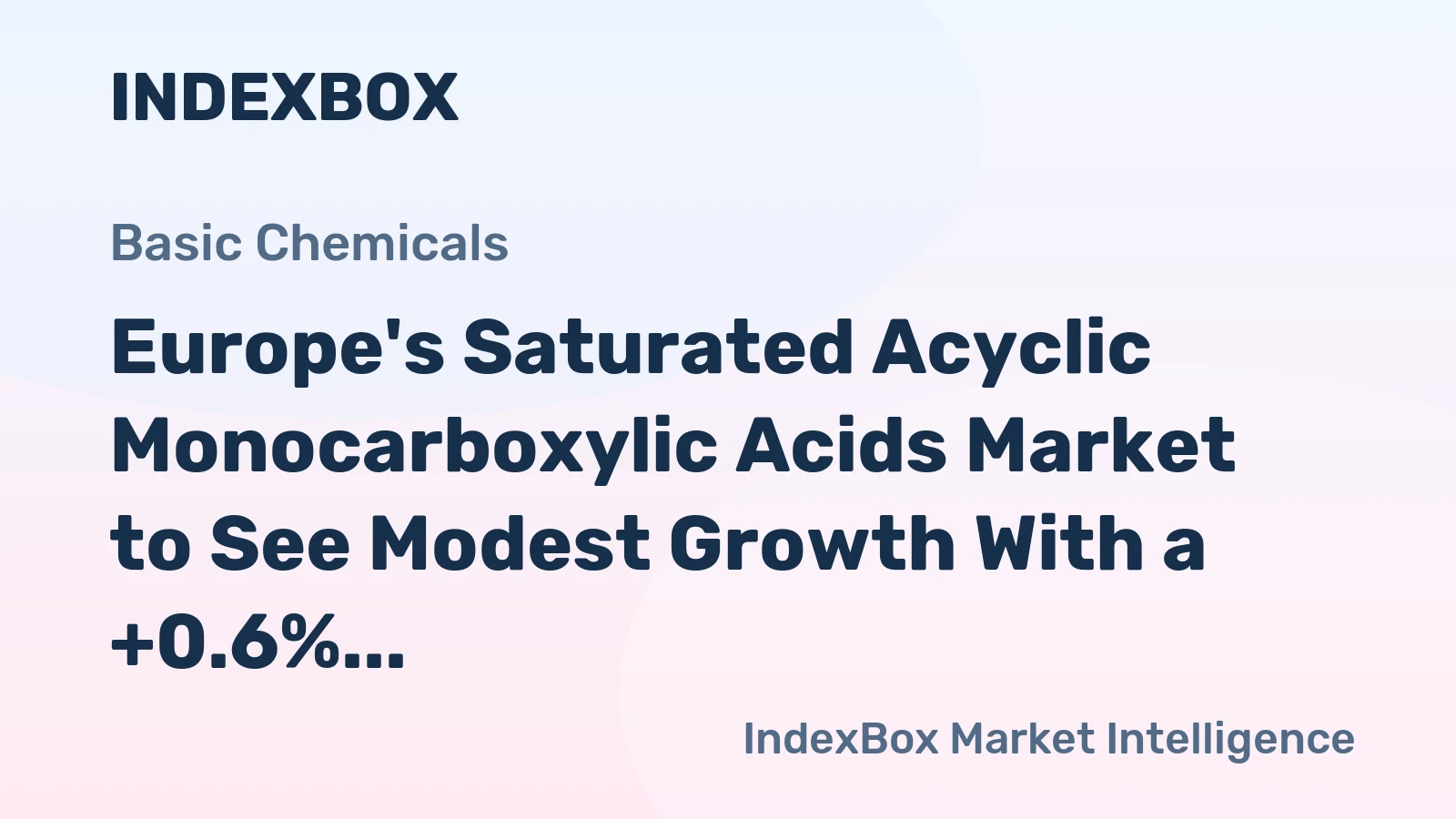 Europe's Saturated Acyclic Monocarboxylic Acids Market to See Modest Growth With a +0.6% Volume CAGR Through 2035