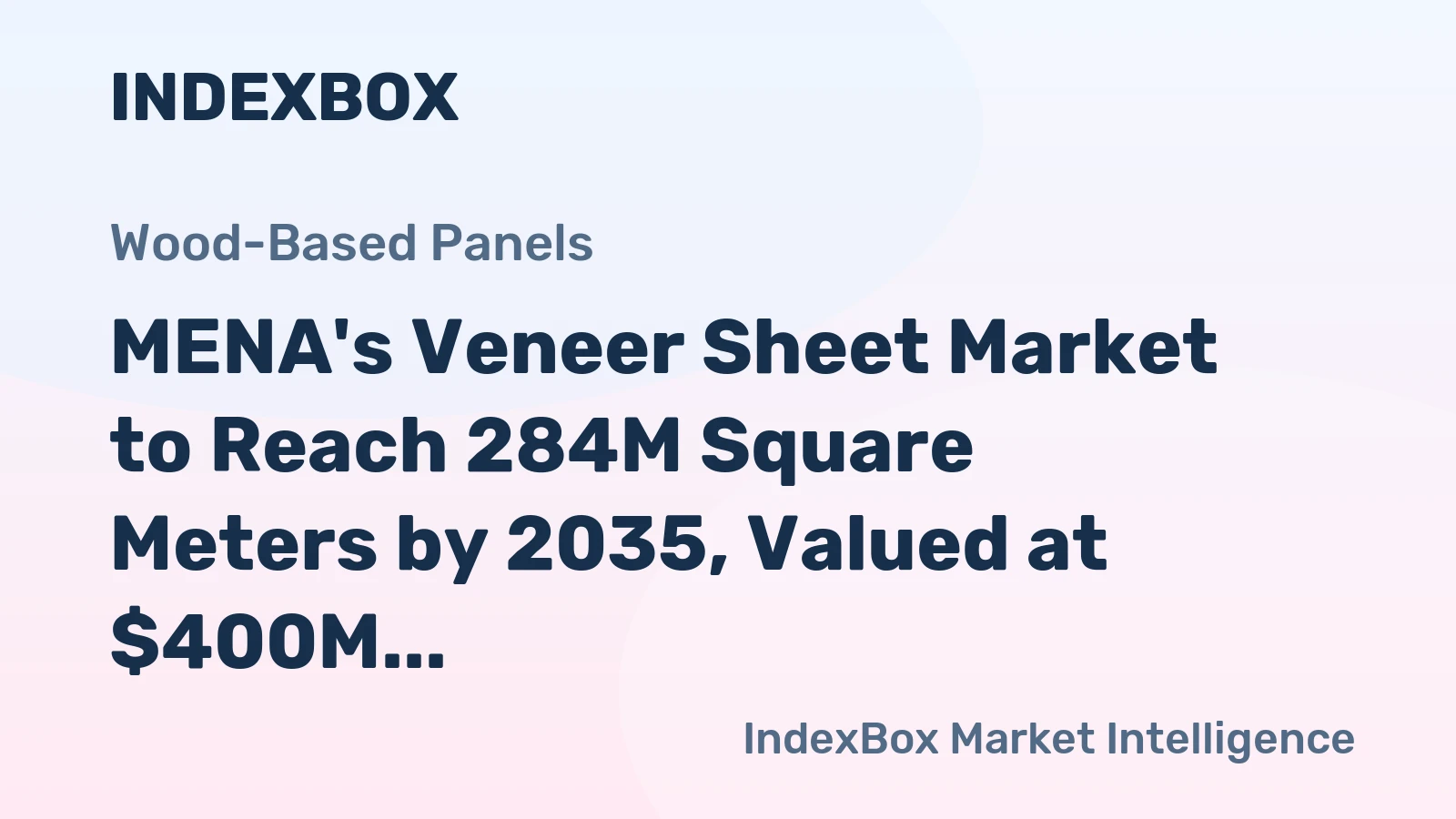 MENA's Veneer Sheet Market to Reach 284M Square Meters by 2035, Valued at $400M