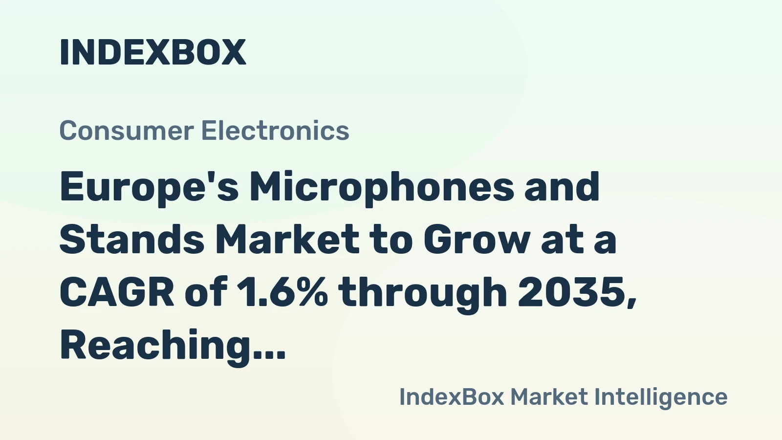 Europe's Microphones and Stands Market to Grow at a CAGR of 1.6% through 2035, Reaching $1B