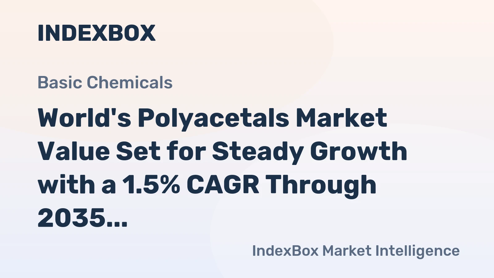 World's Polyacetals Market Value Set for Steady Growth with a 1.5% CAGR Through 2035
