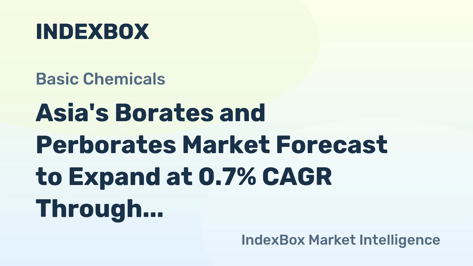 Asia's Borates and Perborates Market Forecast to Expand at 0.7% CAGR Through 2035