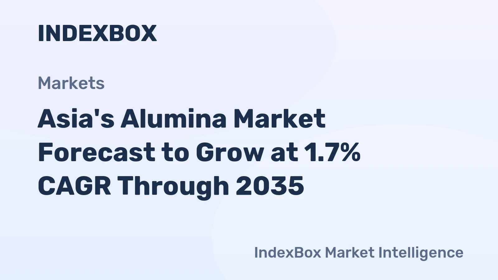 Asia's Alumina Market Forecast to Grow at 1.7% CAGR Through 2035