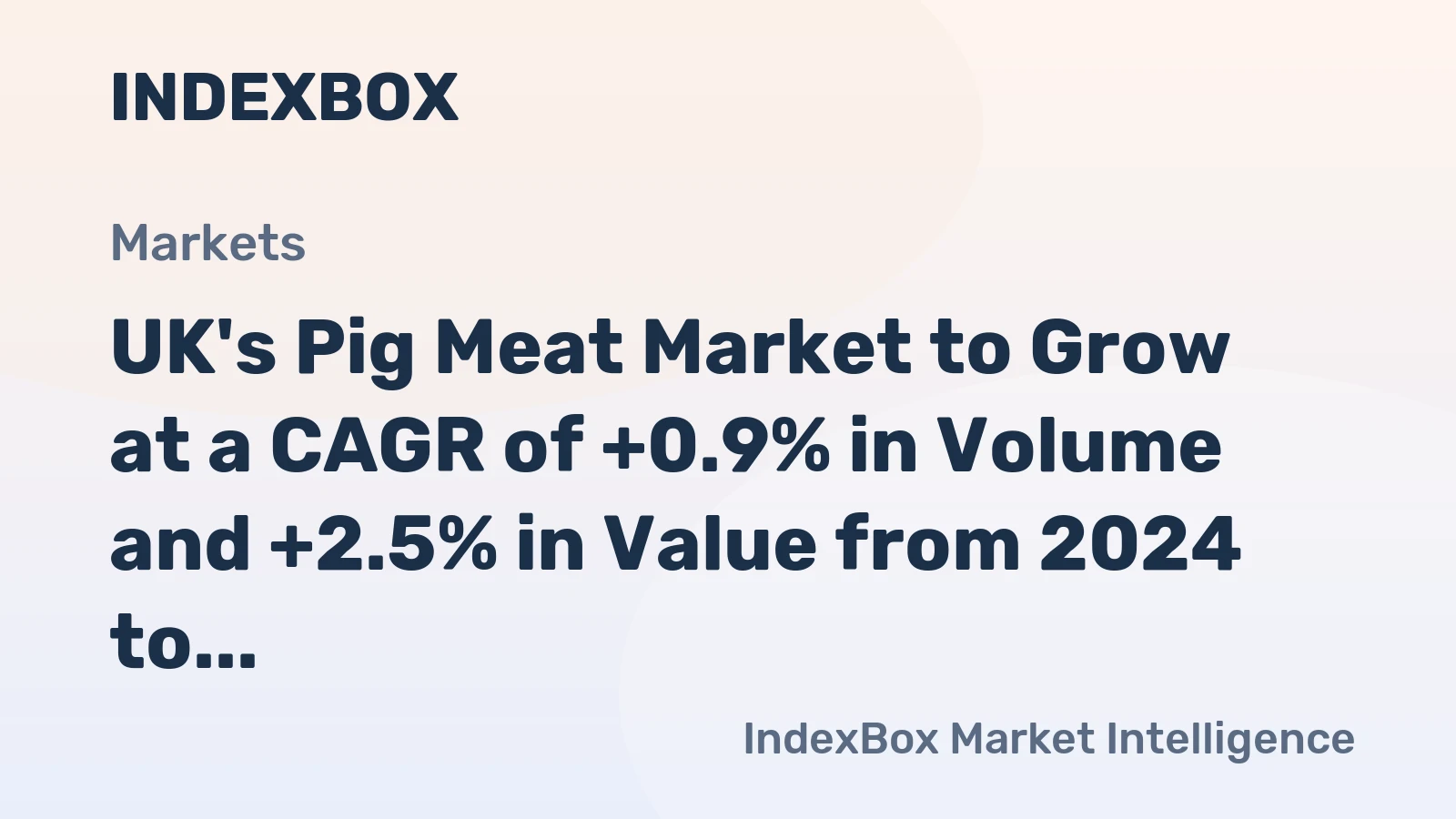 UK's Pig Meat Market to Grow at a CAGR of +0.9% in Volume and +2.5% in Value from 2024 to 2035